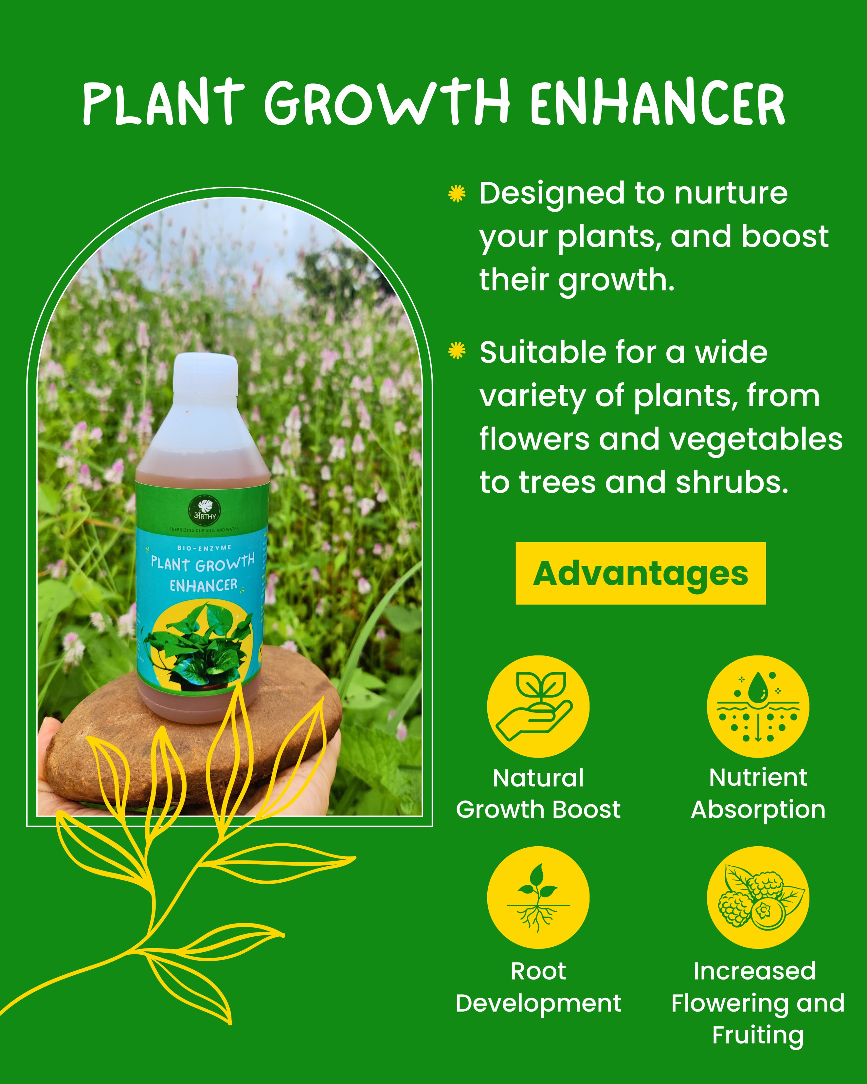 Urthy Plant Growth Enhancer - Natural Catalyst for Thriving Plants - 2